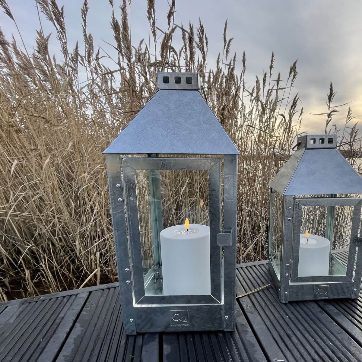 A2 Living lanterne midi galvaniseret højde 42,5 cm udendørs - A2 Living ...